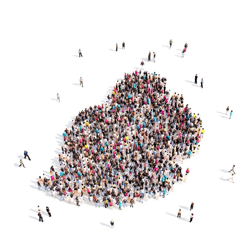 People Group Shape Map Mauritius Stock Illustration - Illustration of ...