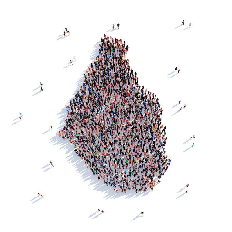 People Group Shape Map Montserrat Stock Image - Image of communication ...
