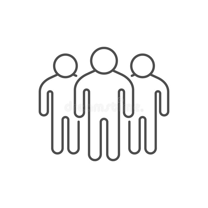 People Group Line Outline Icon Stock Illustration - Illustration of ...