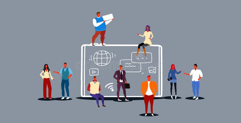 Computer Social Media Group Icons Stock Vector - Illustration of icon ...