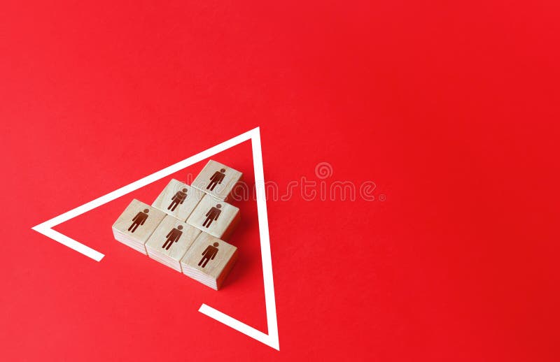 People Grouped in an Triangle Arrow. Purposeful Movement. Combining ...