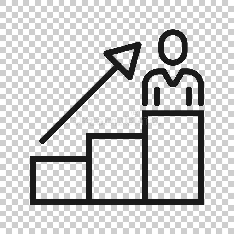 People with Growth Arrow Icon in Flat Style. Work Strategy Vector ...