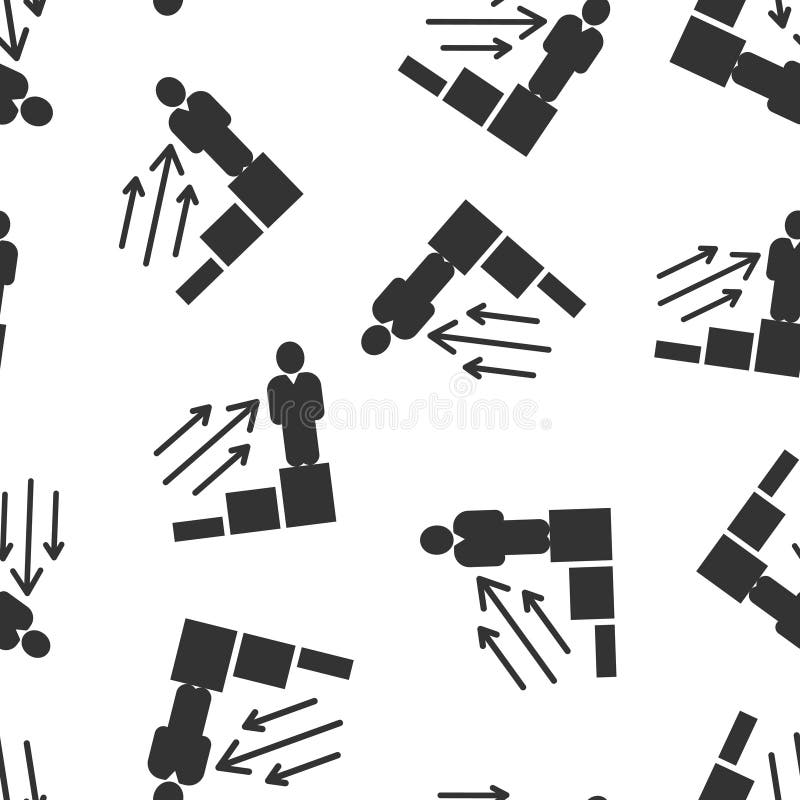 People with Growth Arrow Icon in Flat Style. Work Strategy Vector ...