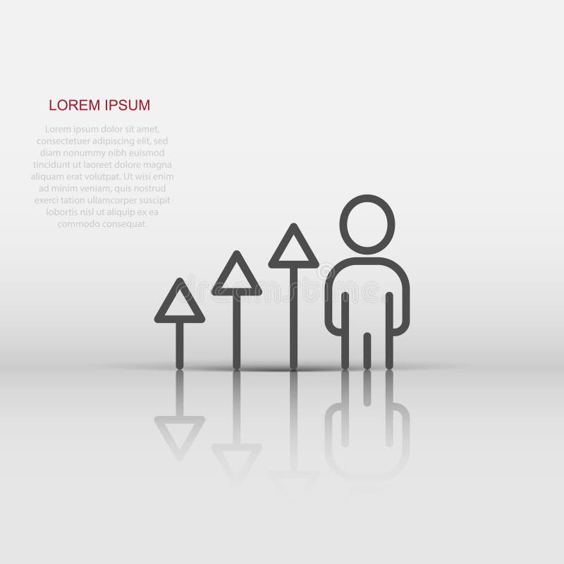People with Growth Arrow Icon in Flat Style. Work Strategy Vector ...