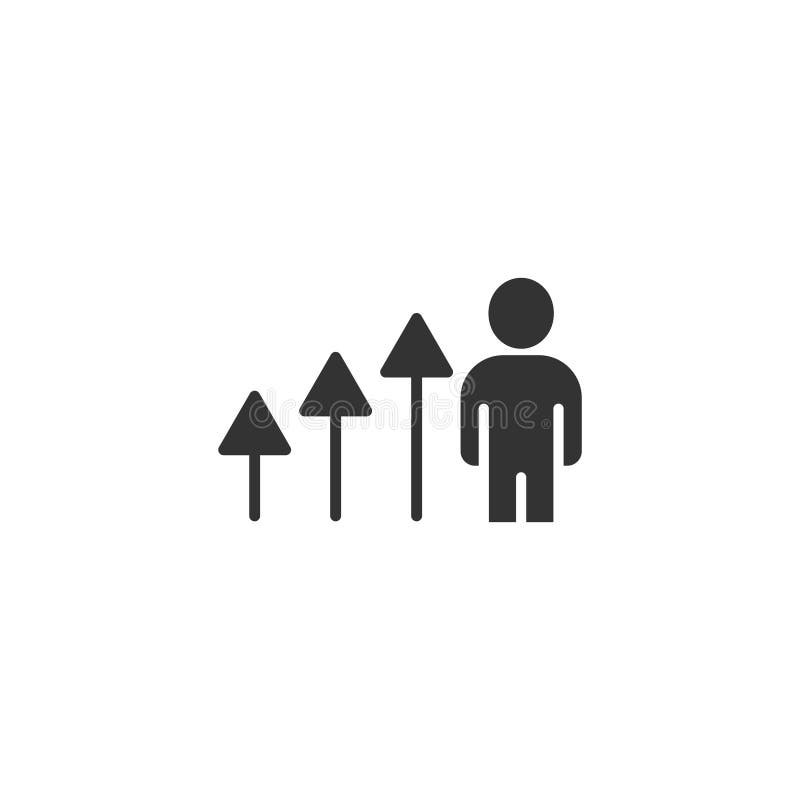 People with Growth Arrow Icon in Flat Style. Work Strategy Vector ...