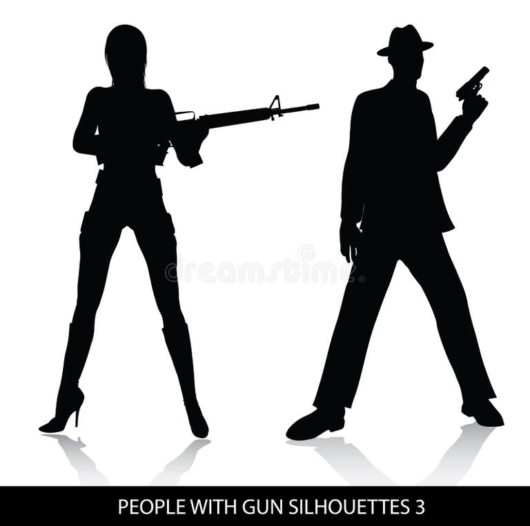 People with Gun Silhouettes Stock Vector - Illustration of actor ...