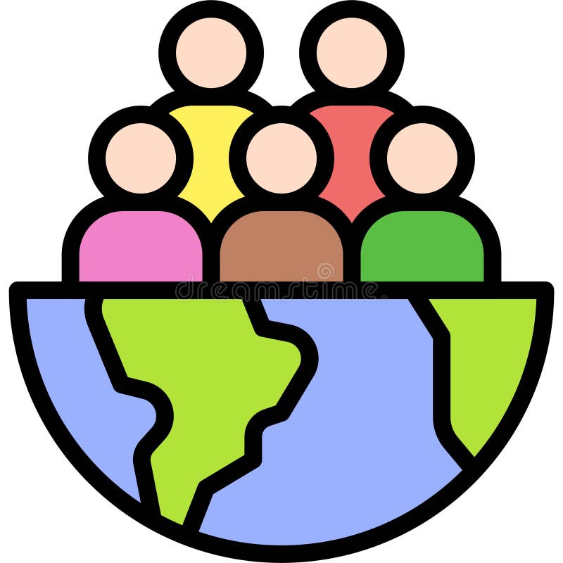 People and Half Earth Icon, Earth Day Related Vector Stock Vector ...