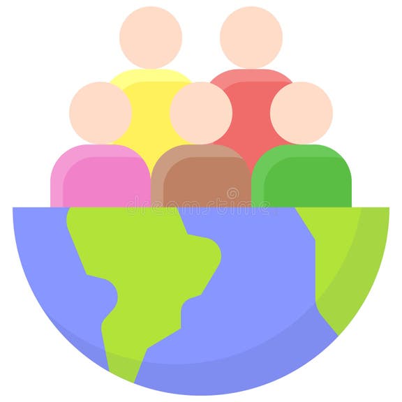 People and Half Earth Icon, Earth Day Related Vector Stock Vector ...