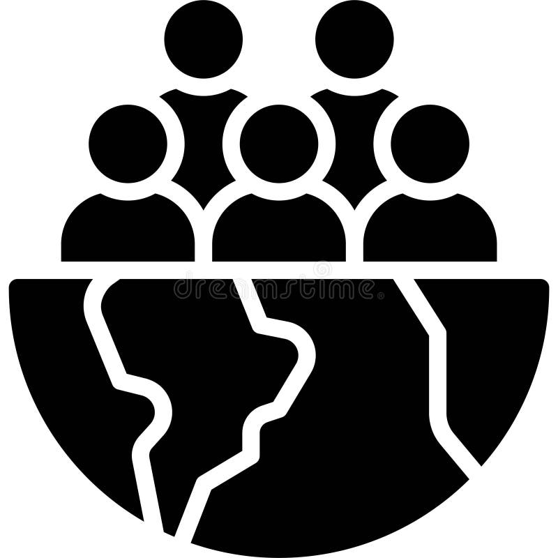 People and Half Earth Icon, Earth Day Related Vector Stock Vector ...