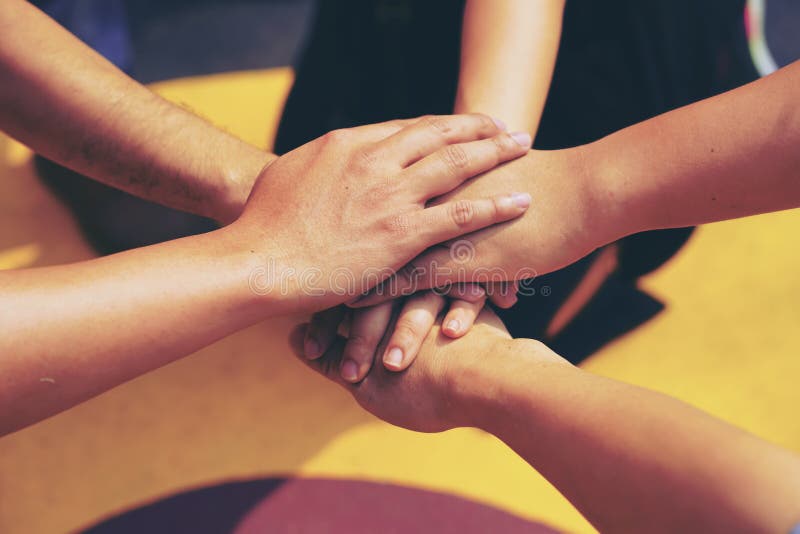 People Hand Assemble Corporate Meeting Teamwork Concept Stock Image ...