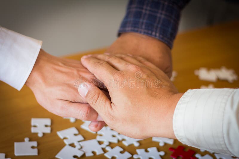 People Hand Assemble Corporate Meeting Teamwork Concept. Stock Image ...