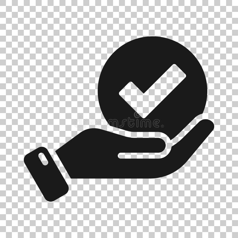People Hand With Check Mark Icon In Flat Style. Accept Vector ...