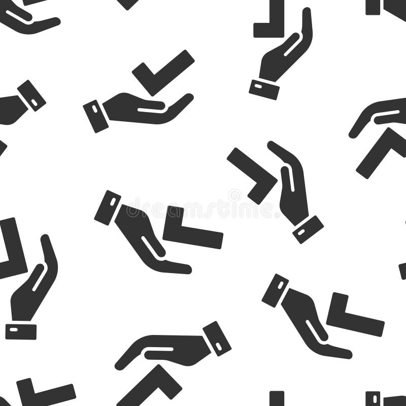 People Hand with Check Mark Icon in Comic Style. Accept Cartoon Vector ...