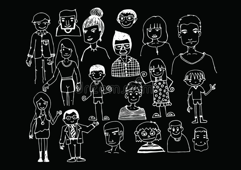 People Hand Drawn and People Sketch by Pen Stock Vector - Illustration ...