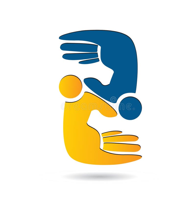 People Hand Figures Teamwork Icon Logo Stock Vector - Illustration of ...