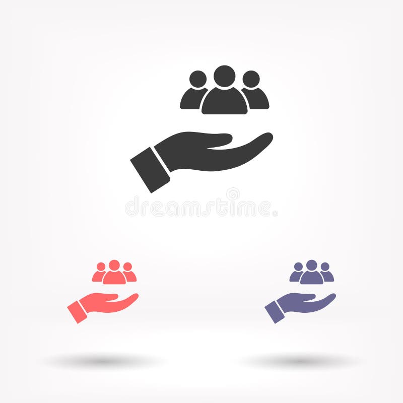 People in the Hand Icon , Lorem Ipsum Flat Design Stock Illustration ...