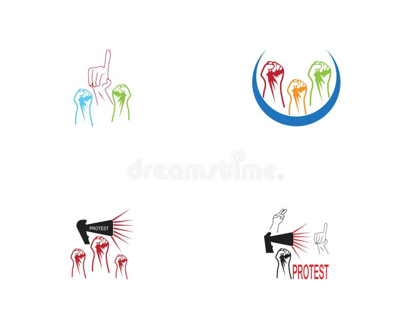 People Hand Protest Logo Vector Template Stock Vector - Illustration of ...