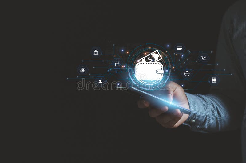 People Hand Use Smartphone for Online Payment by Digital Wallet. Stock ...