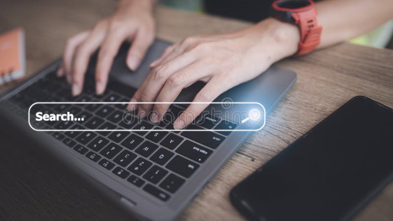 People Hand Using Laptop or Computor Searching for Information in ...
