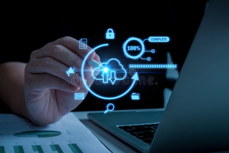 People Hand Using Pen Pointing on Mobile Phone Manage Data File with ...