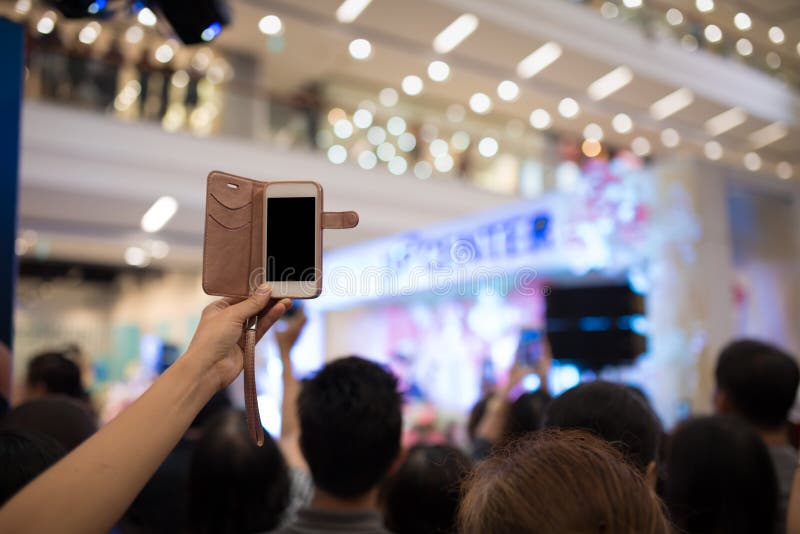 People Hand Using Smartphone Taking Photo in Concert Stock Photo ...