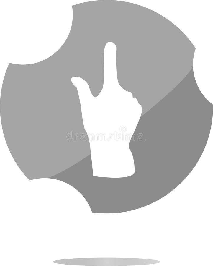 People Hand on Web Icon Button . Trendy Flat Style Sign Isolated on ...