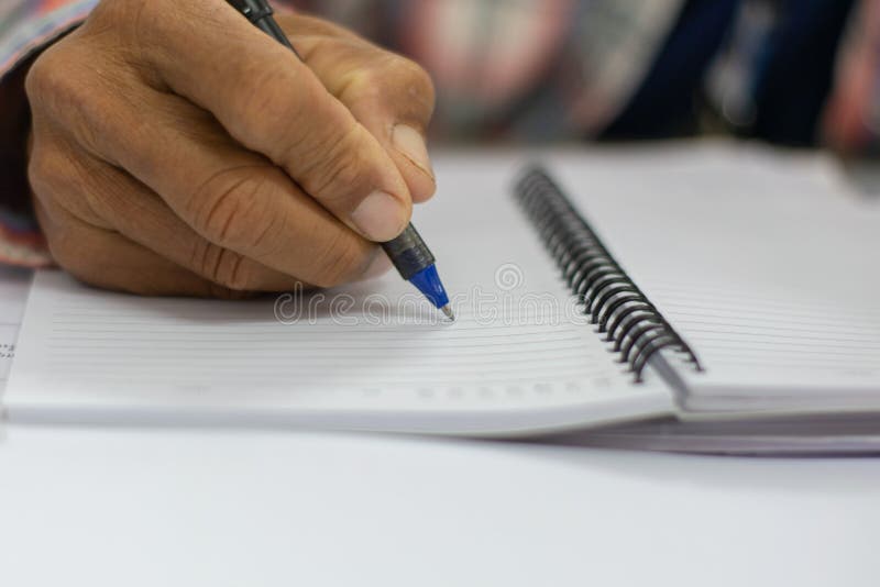 People Hand-written Notes in a White Notebook Stock Image - Image of ...