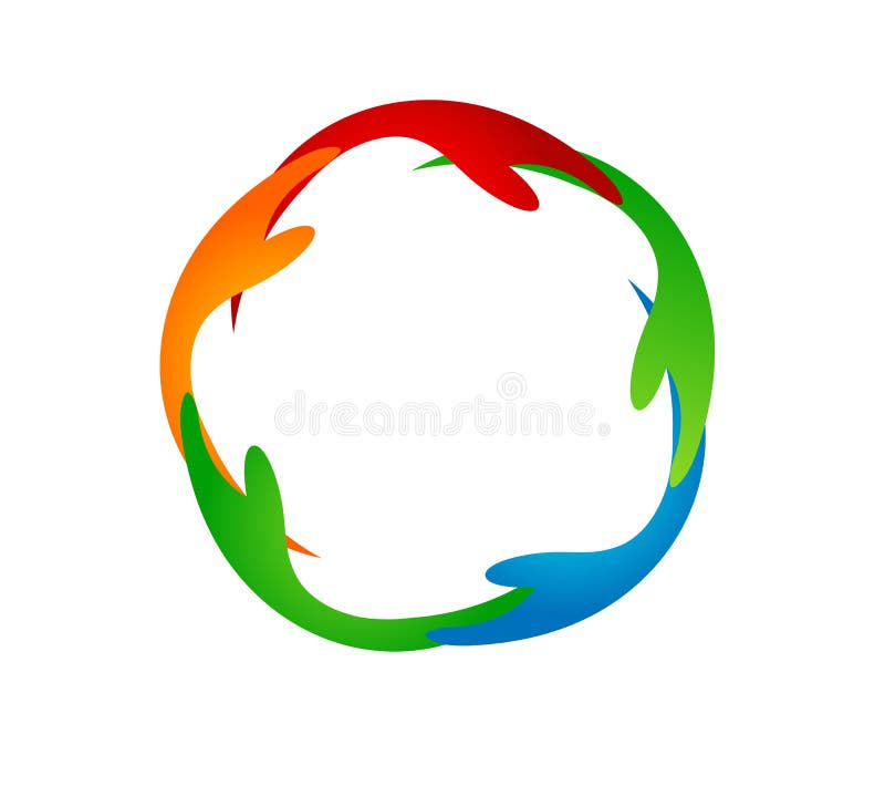 People Hands in Circle Logo. Stock Vector - Illustration of abstract ...