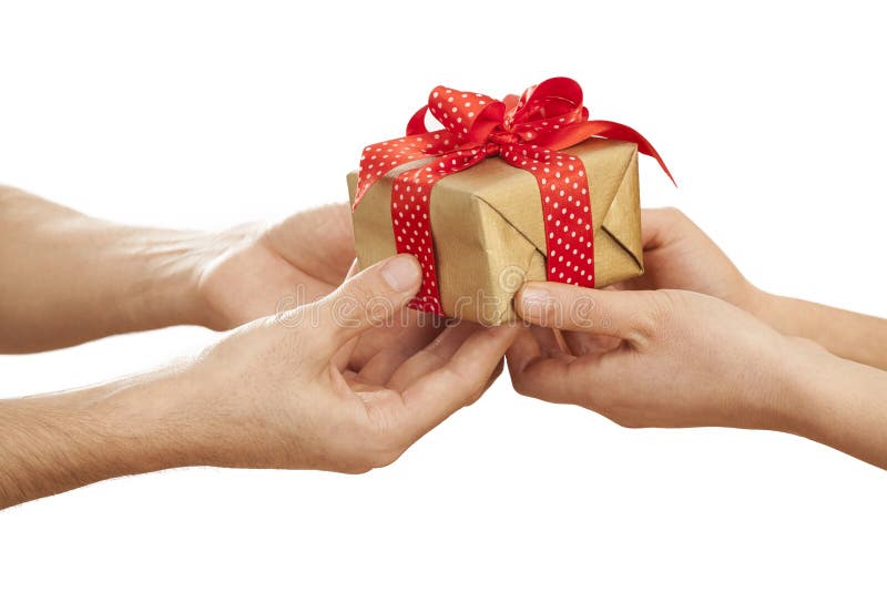 People Hands Give Gift in Box Stock Image - Image of give, birthday ...
