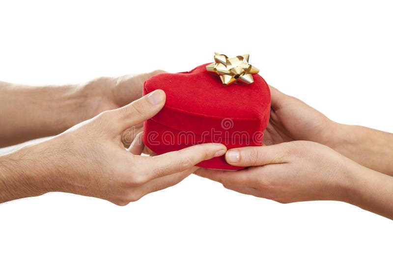 People Hands Give Gift in Box Stock Photo - Image of package, holding ...