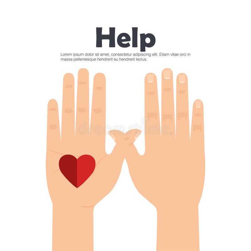 People Hands with Heart Help Stock Vector - Illustration of concept ...