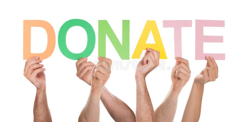 Text DONATE on LAPTOP MONITOR and Marker on Businessman Hand on the ...