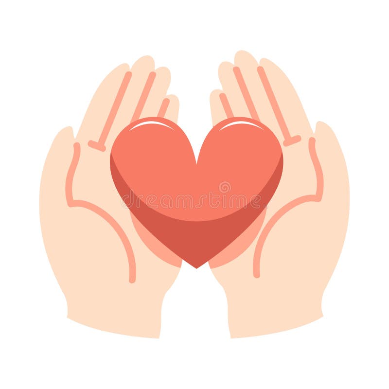 People Hands Holding a Heart Stock Vector - Illustration of oneness ...