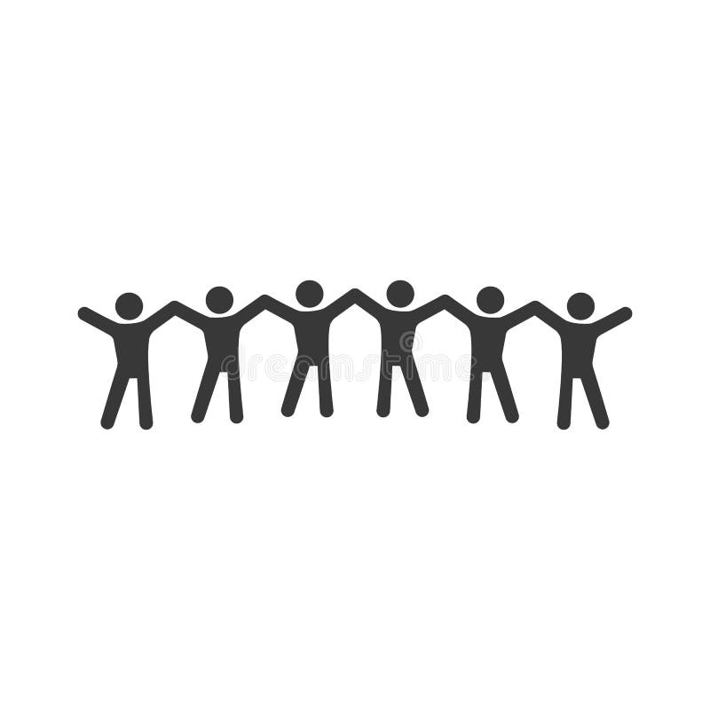 People Hands Holding Hands Icon, Round Dance, People Uniting. Vector ...
