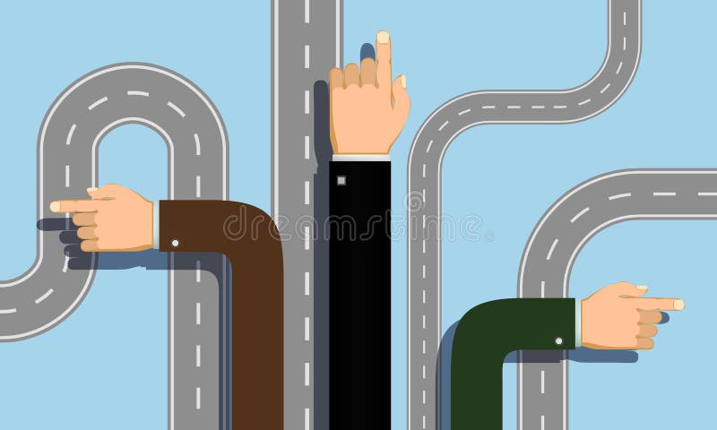People Hands Point Direction. Choice of the Road Stock Vector ...
