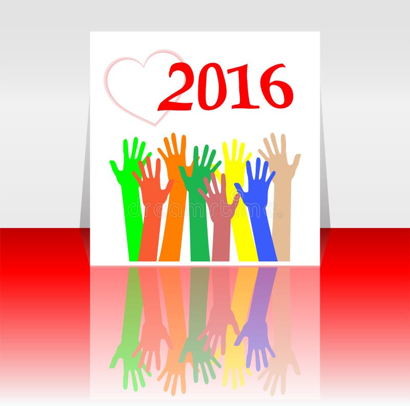 2016 and People Hands Set Symbol. the Inscription 2016 in Oriental ...