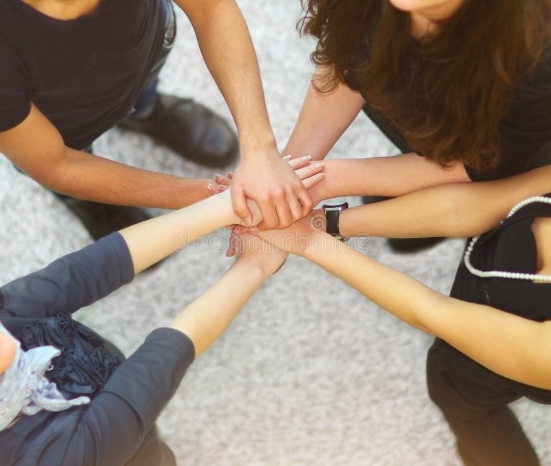 People with Hands Together Showing Teamwork Stock Photo - Image of ...