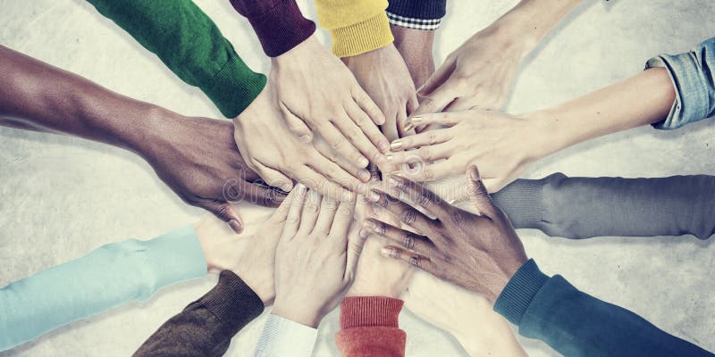 People Hands Together Unity Team Cooperation Concept Stock Photo ...
