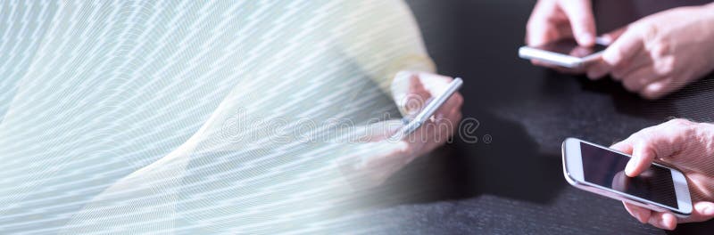 People Hands Using Mobile Phones and Digital Tablet Stock Photo - Image ...