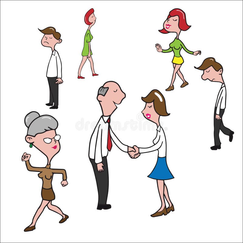 People Handshake in Office Cartoon Stock Vector - Illustration of city ...