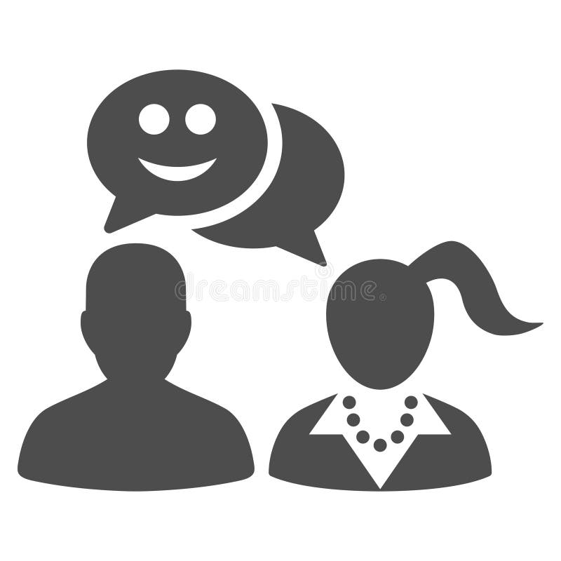 People Happy Chat Flat Icon Stock Vector - Illustration of discussion ...