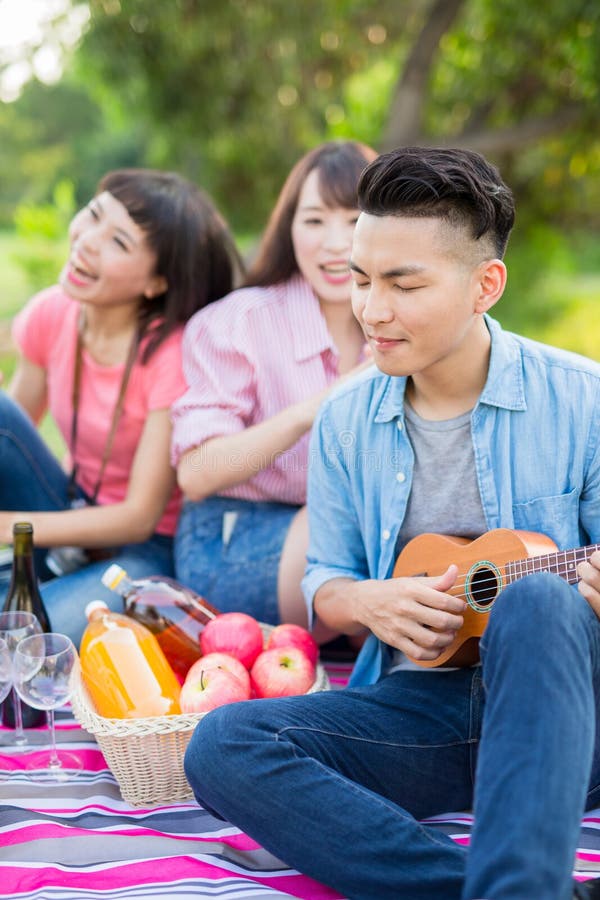 People happy at a picnic stock photo. Image of delicious - 123192708