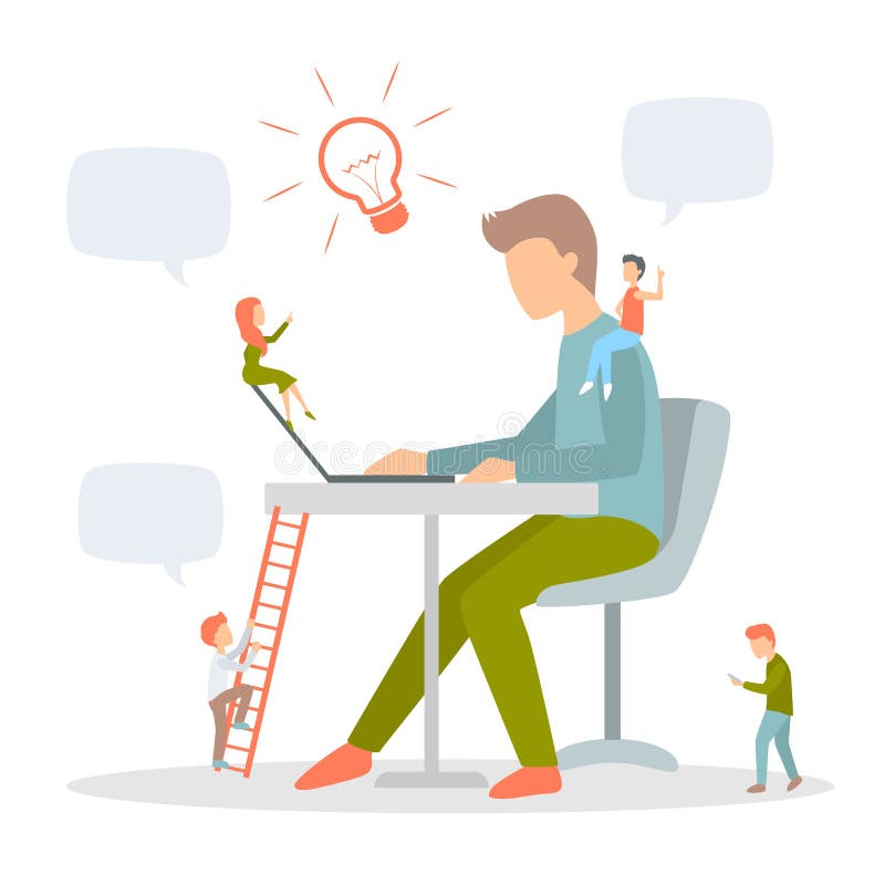 People Have an Idea. Innovation and Solution Stock Vector ...