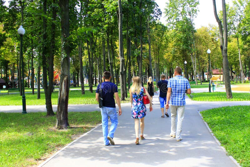 People Have Rest Park Big Trees Stock Photos - Free & Royalty-Free ...