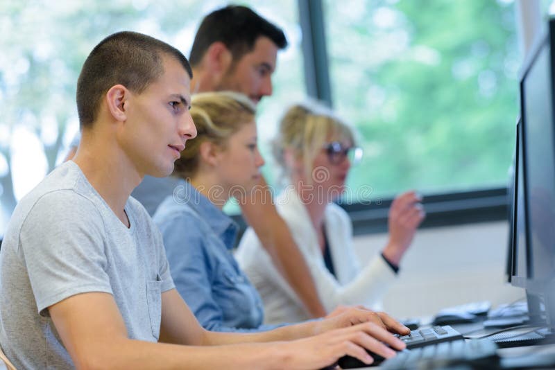 People Having Computer Course Stock Photo - Image of analysis, studying ...