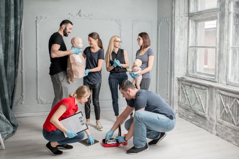 First aid training stock image. Image of group, break - 111598509