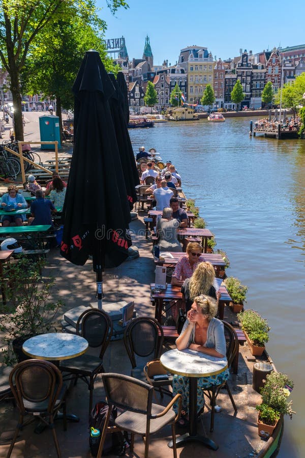 People Having a Drink at the Floating Terrasse of a Bar Editorial ...