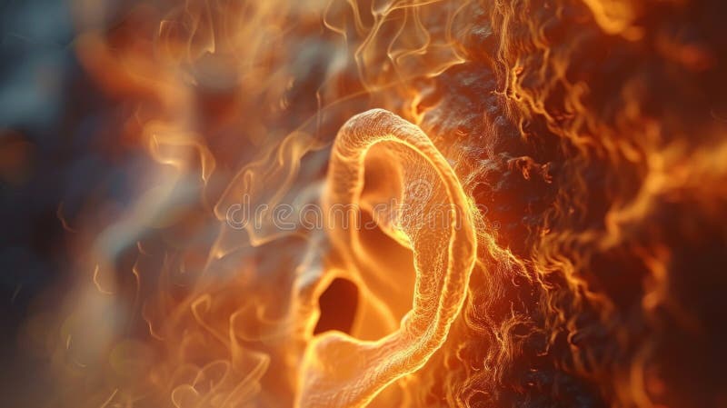 People Having Ear Pain. Ear on Fire, Healthcare Concept Stock Image ...