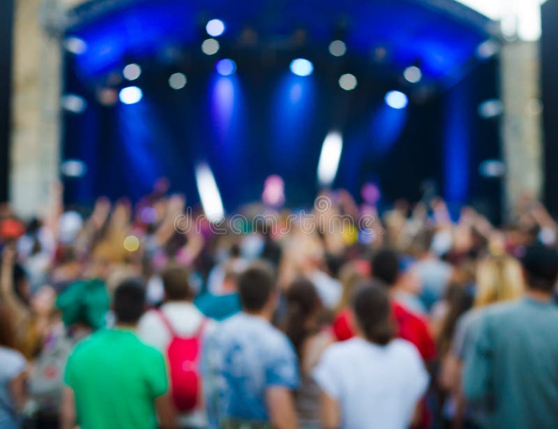 People Having Fun at the Concert. Stock Image - Image of group, laser ...