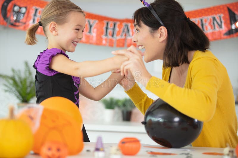 People Having Fun at Halloween Party Stock Image - Image of daughter ...